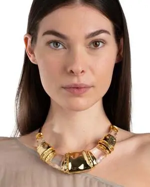 Alexis Bittar Lucite Brutalist Segmented Collar Necklace