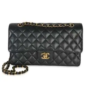 CHANEL Chanel Quilted Caviar Classic Double Flap Bag