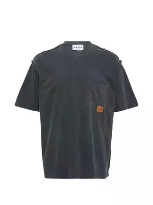 SOLID HOMME Logo-patch T-shirt - Grey