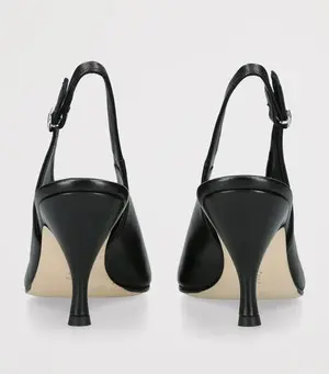 AeydĒ Leather Slingback Pumps 75 - Black