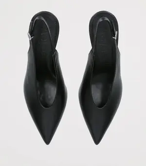 AeydĒ Leather Slingback Pumps 75 - Black