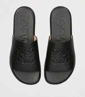 Loewe Flex Anagram Slides - Black