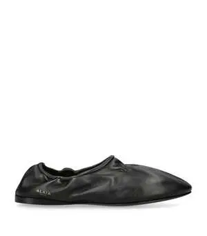 Alaïa Leather Ballet Flats - Black