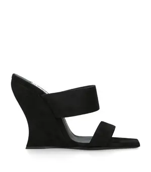 Alaïa Suede Wedge Mules 110 - Black
