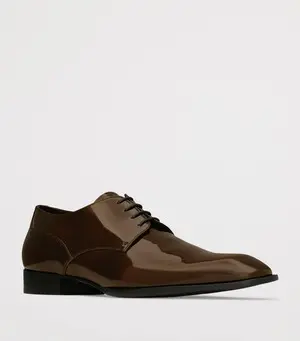 Saint Laurent Patent Leather Stanton Derby Shoes - Brown