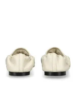 Alaïa Leather Scrunched Ballet Flats - Beige