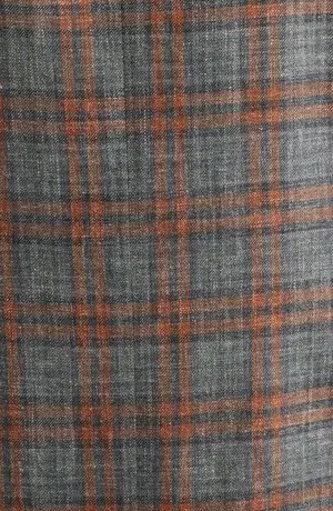 JACK VICTOR Mcallen & Orange Plaid Soft Constructed Sport Coat