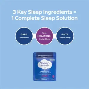 DREAM WATER Sleep Powder 30 Count Sugarfree, Melatonin