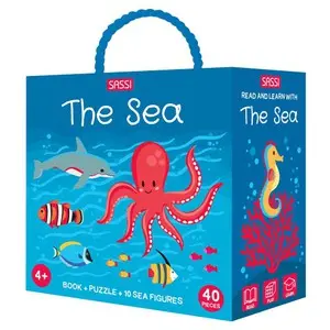 SASSI Q Box The Sea Read Play Learn Underwater 40 Piece Set - Multicolored