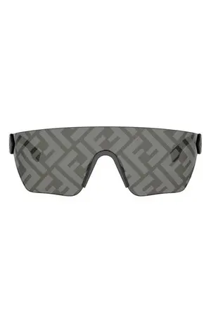 Fendi Rimless Mask Sunglasses - Matte Black/smoke Mirror