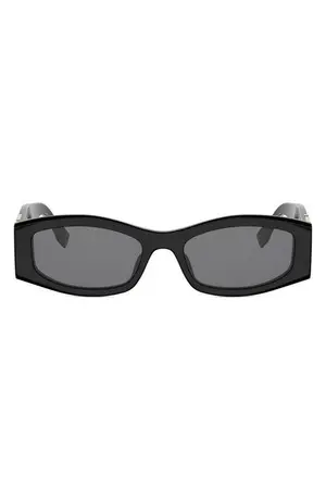 Fendi Forever Rectangular Sunglasses - Shiny Black/smoke