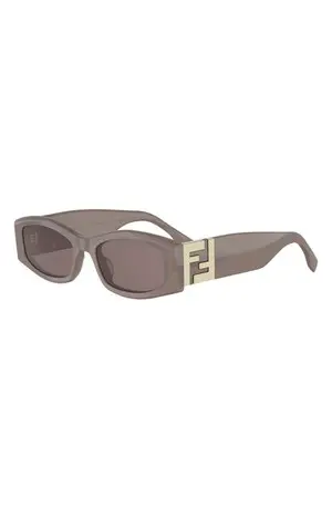 Fendi Forever Rectangular Sunglasses - Shiny Dark Brown/brown