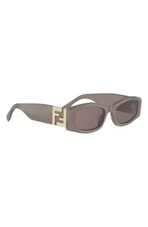Fendi Forever Rectangular Sunglasses - Shiny Dark Brown/brown