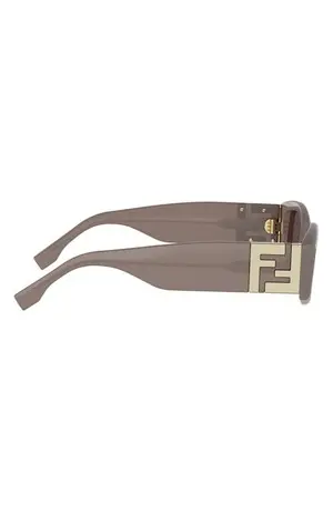 Fendi Forever Rectangular Sunglasses - Shiny Dark Brown/brown