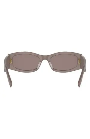 Fendi Forever Rectangular Sunglasses - Shiny Dark Brown/brown