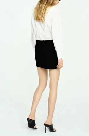 Mango Wrap Front Mini Skirt