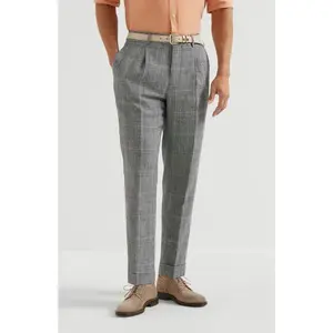 Brunello Cucinelli Prince Of Wales Patterned Trousers - Black