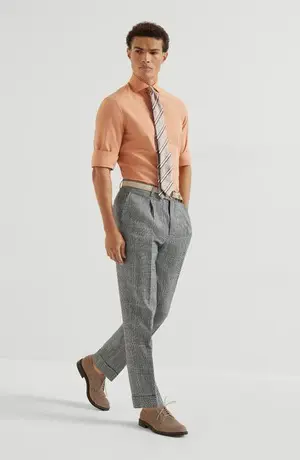 Brunello Cucinelli Prince Of Wales Patterned Trousers - Black