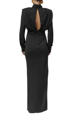 JLUXLABEL Radiance Long Sleeve Gown - Black