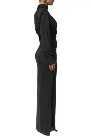 JLUXLABEL Radiance Long Sleeve Gown - Black