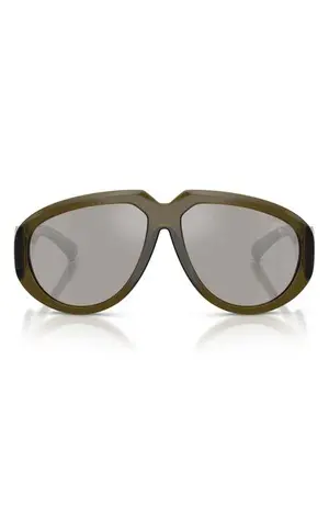 Burberry 58mm Pilot Sunglasses - Green/light Grey Silver