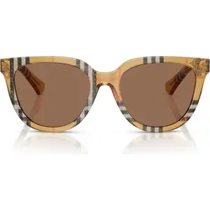 Burberry 53mm Phantos Sunglasses - Check Sand/dark Brown
