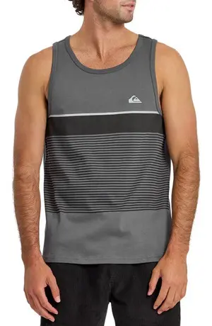 Quiksilver Tijuana Stripe Cotton Tank Top - Iron Gate