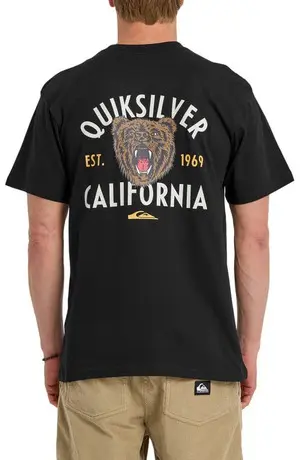 Quiksilver Ca Bear Cotton Graphic T-shirt - Black