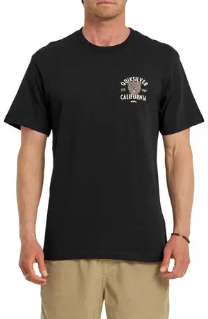Quiksilver Ca Bear Cotton Graphic T-shirt - Black