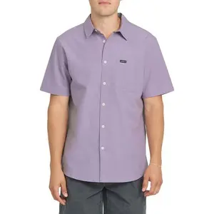 Quiksilver Shore Break Classic Short Sleeve Cotton Button-up Shirt - Daybreak