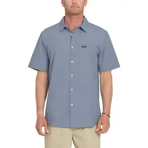 Quiksilver Shore Break Classic Short Sleeve Cotton Button-up Shirt - Infinity