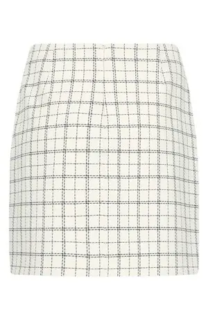 MILLY Plaid Mini Skirt - White/black
