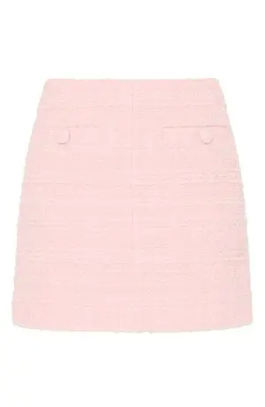 MILLY Briar Tweed Miniskirt - Blush