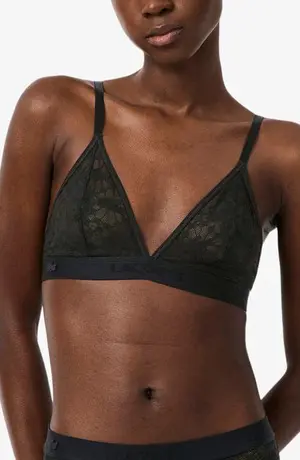 Lacoste Wireless Lace Bra - Black