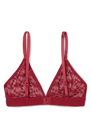 Lacoste Wireless Lace Bra - Bordeaux