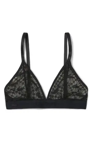 Lacoste Wireless Lace Bra - Black