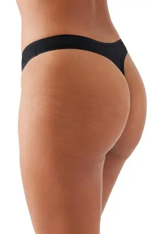 Wacoal Understated Stretch Cotton Thong - Black
