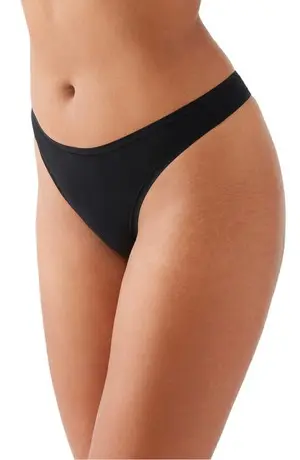 Wacoal Understated Stretch Cotton Thong - Black