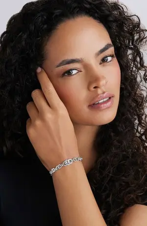 Lagos Signature Caviar Interlocking Diamond Taper Link Bracelet