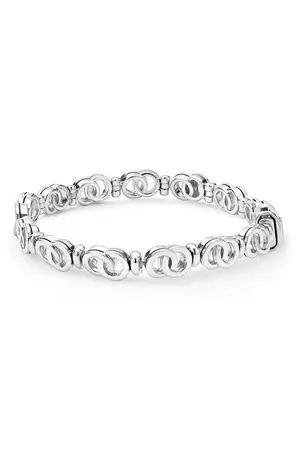 Lagos Signature Caviar Interlocking Diamond Taper Link Bracelet