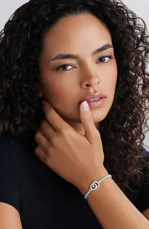 Lagos Signature Caviar Diamond Link Bracelet - Silver