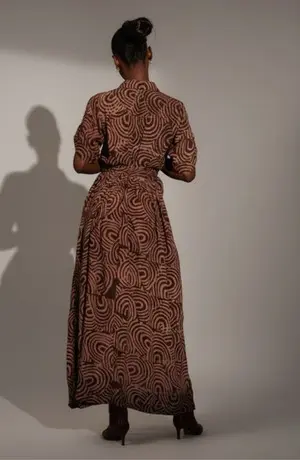 ELISAMAMA Printed Asake Shirt Dress