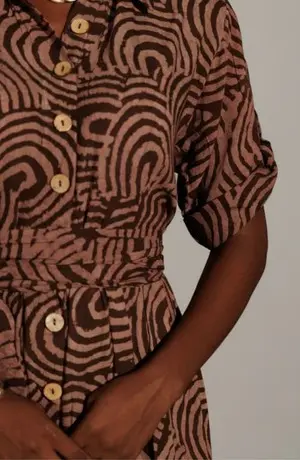 ELISAMAMA Printed Asake Shirt Dress
