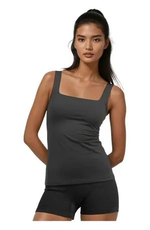 BLVCK Tank Top With Built-in Bra - Charcoal