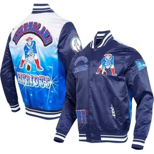PRO STANDARD New England Patriots Sublimated Satin Full-snap Jacket - Navy