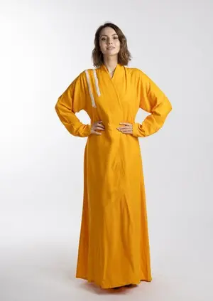 LE FAFO Linen Abaya/cover-up - Mango