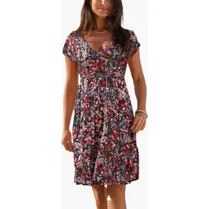 LASCANA LASCANA V-Neck Flounce Dress Red Printed