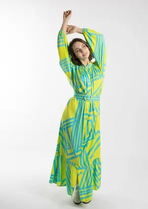 LE FAFO Laia Printed Shirtdress - Yellow Printed