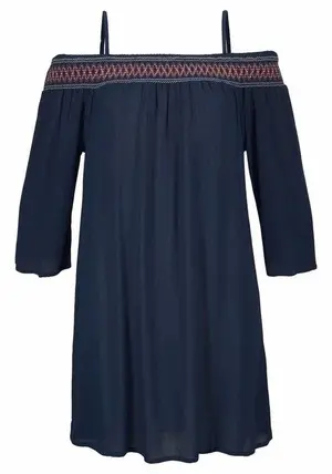 LASCANA Embroidered Cold Shoulder Dress