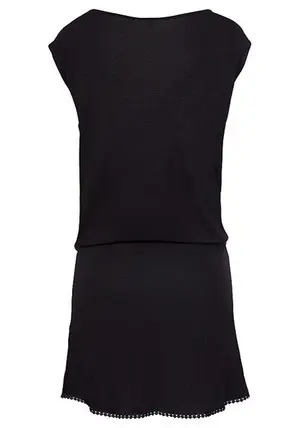 LASCANA Crochet Hem Mini Dress - Black